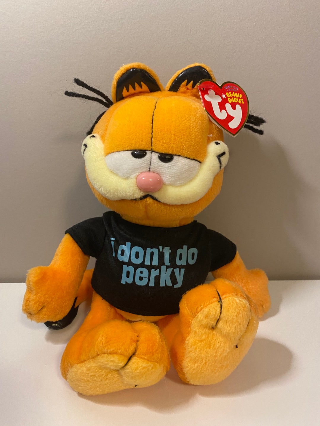 Ty Beanie Baby Garfield the Cat - I Don’t Do Perky! (9 Inch) - Etsy