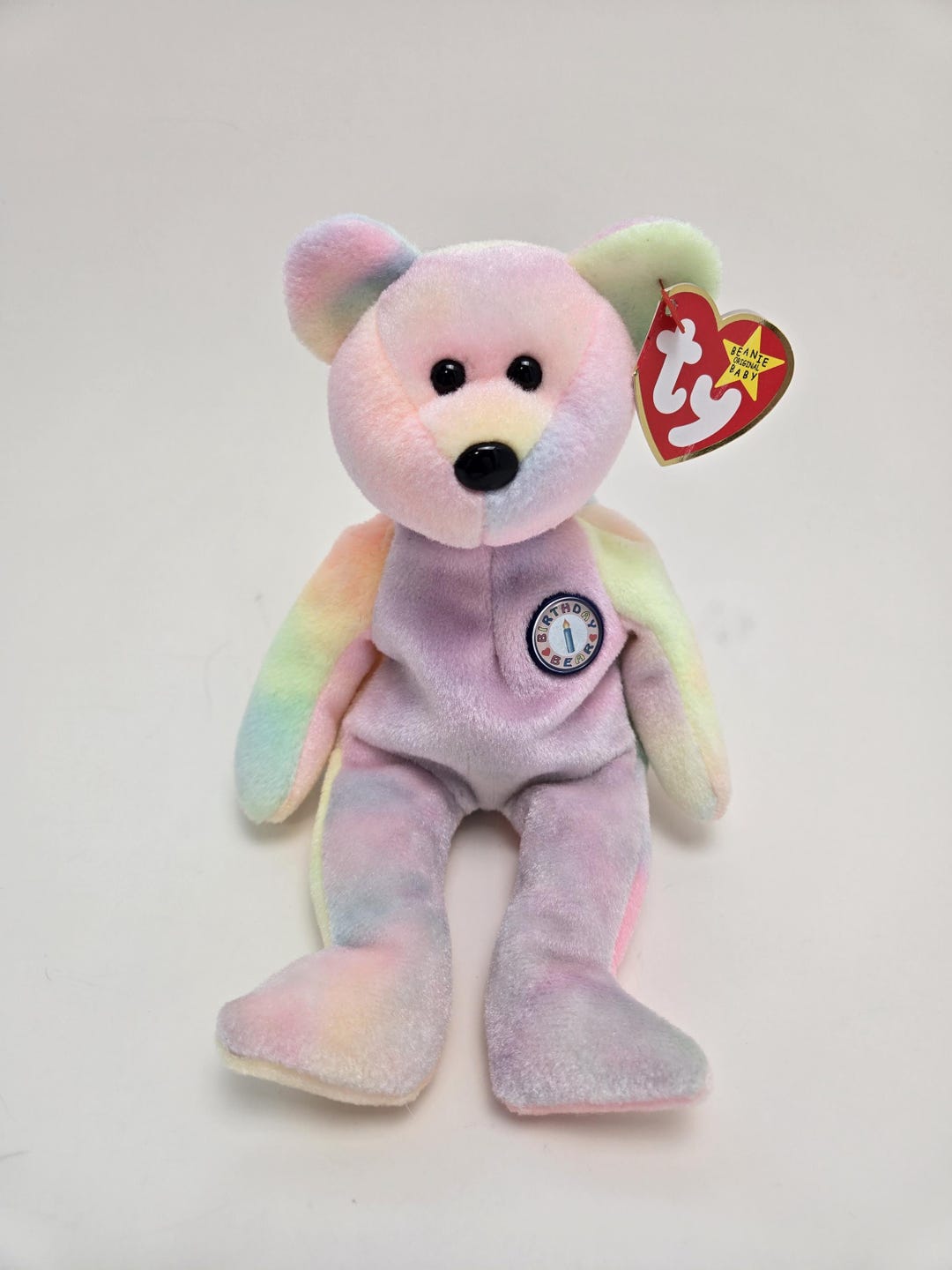 Ty Beanie Baby “B.B. Bear” the Tie-dye Birthday Bear - Unique Pink ...