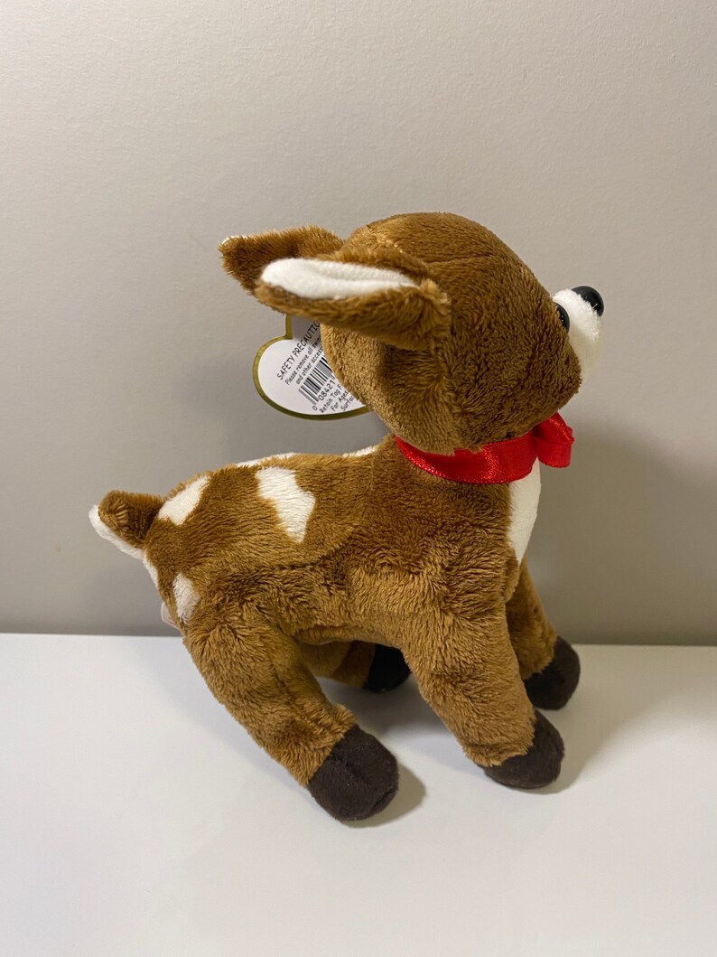 TY Beanie Baby chestnut the Reindeer With Red Bow 6 Inch - Etsy