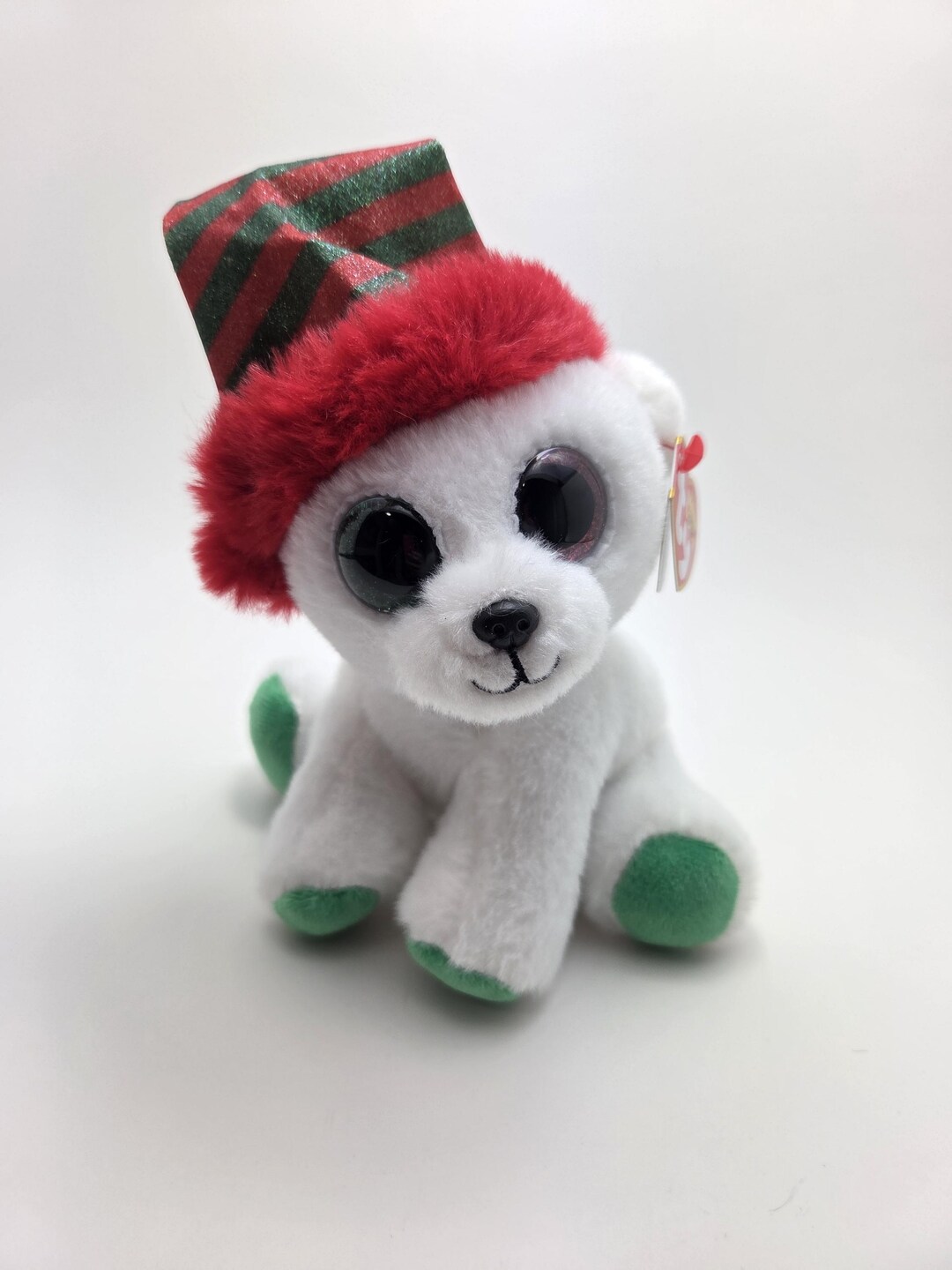 Ty Beanie Boo “paxton” the Polar Bear Wearing Santa Hat (6 Inch) - Etsy