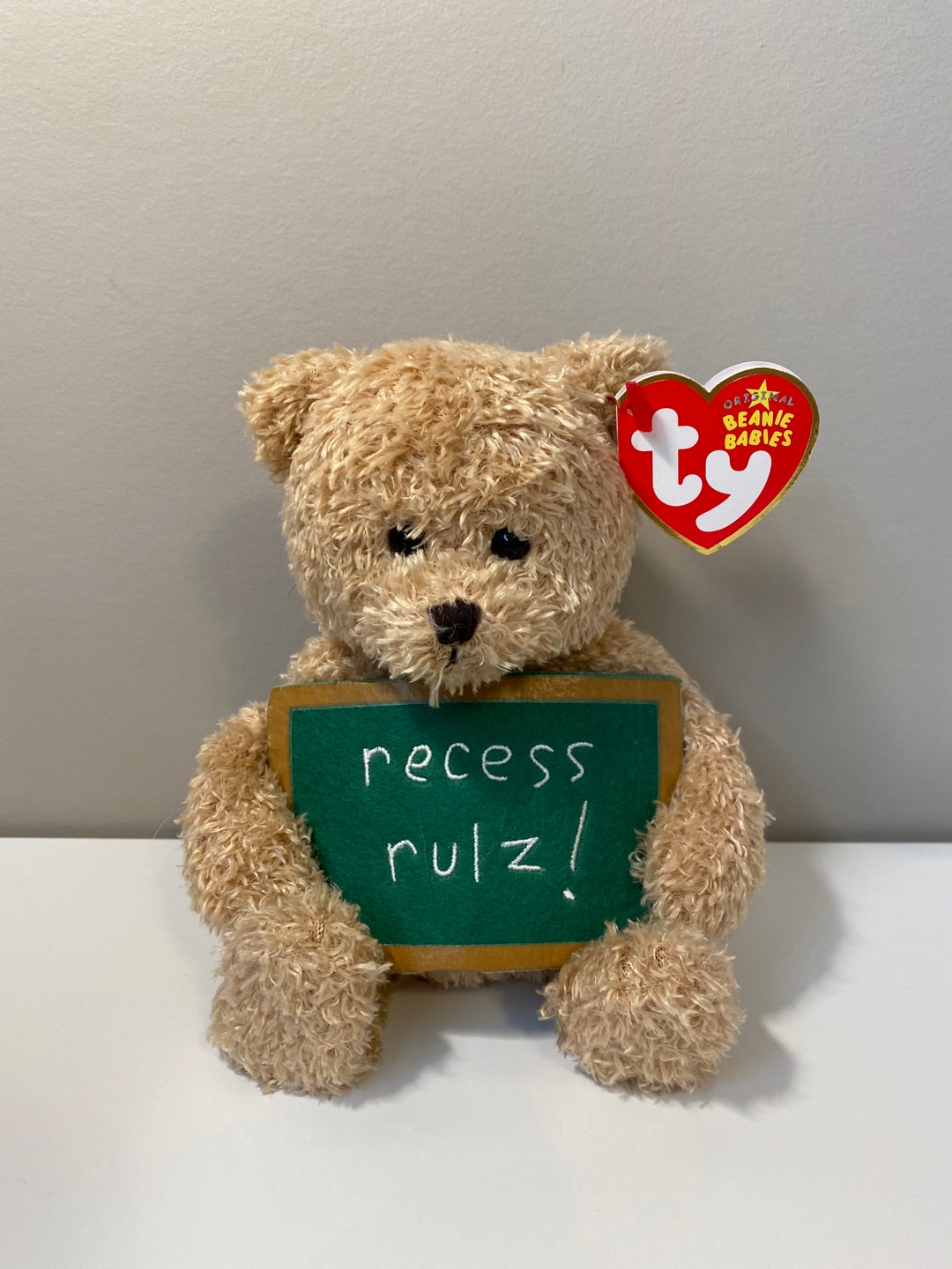 Ty Beanie Baby “school Rocks” the Bear Holding a “recess Rulz” Sign ...