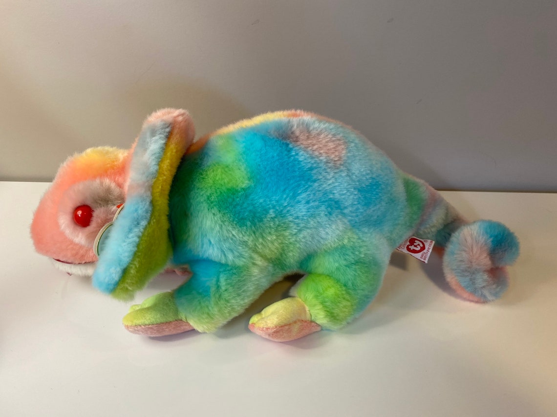 TY Beanie Buddy rainbow the Tie-dye Chameleon 12.5 Inch - Etsy