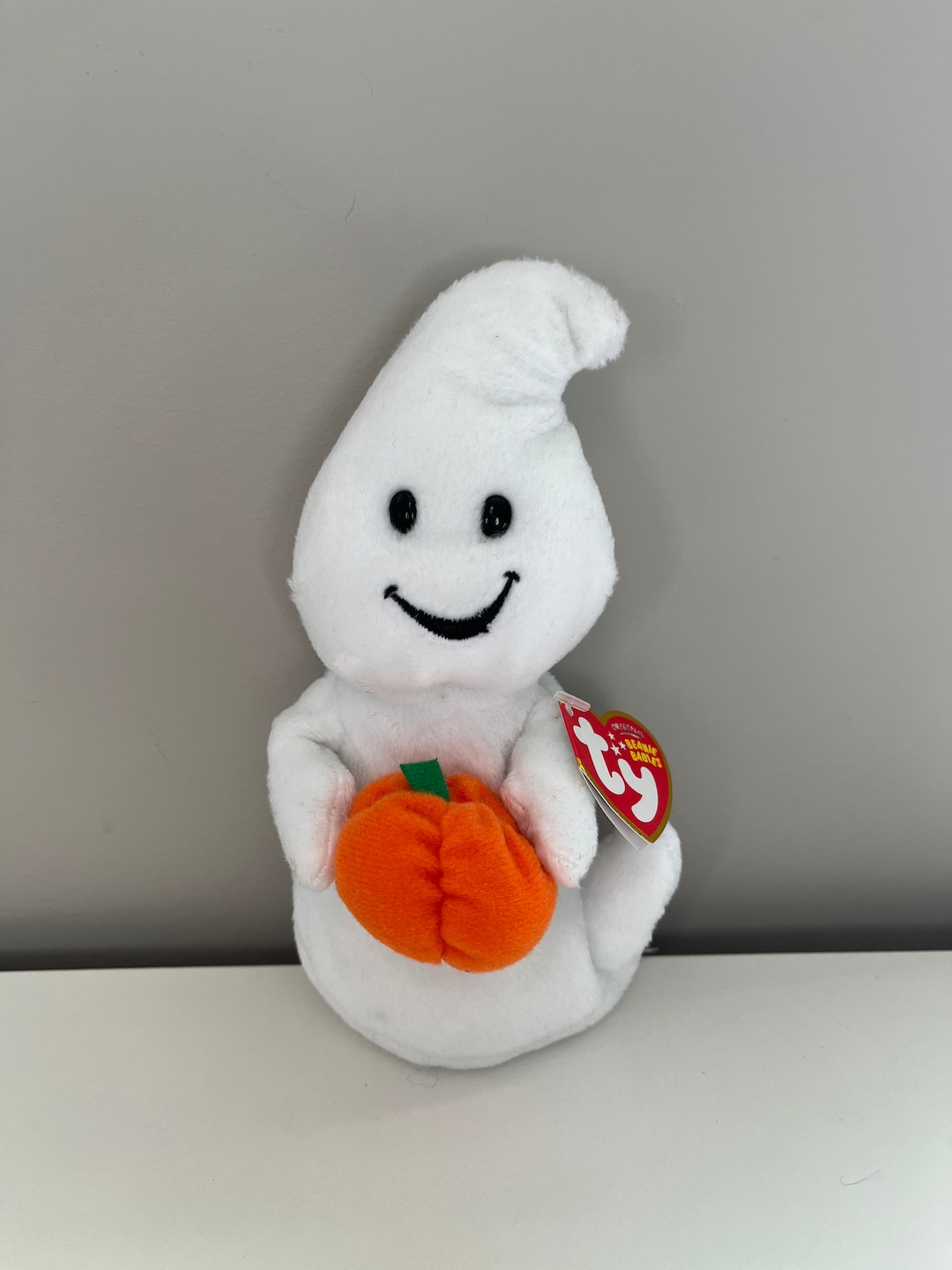 Ty Beanie Baby “spooky” the Ghost With Pumpkin (7 Inch) - Etsy