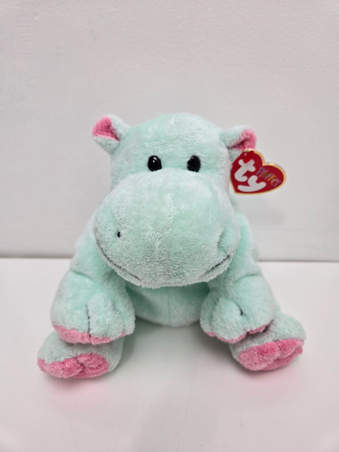 Ty Pluffies Collection tubby the Green and Pink Hippo rare 10 Inch - Etsy