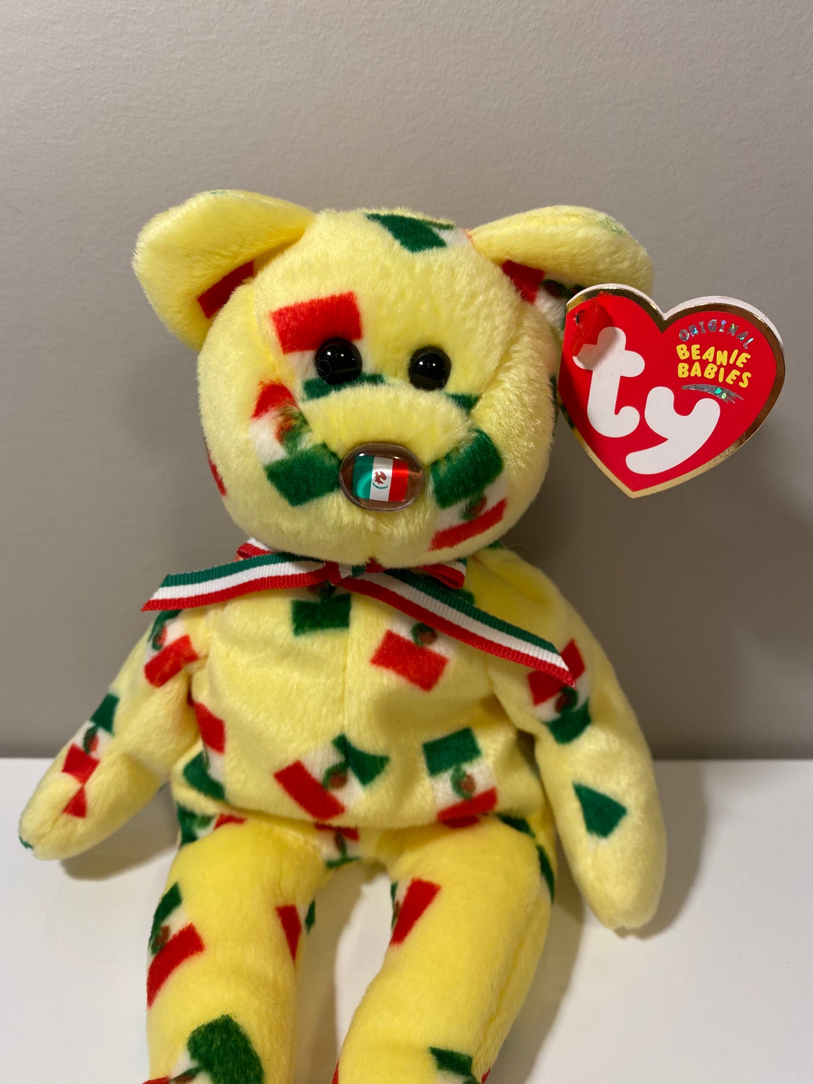 TY Beanie Baby piñata the Mexican Flag Bear Flag Nose or - Etsy