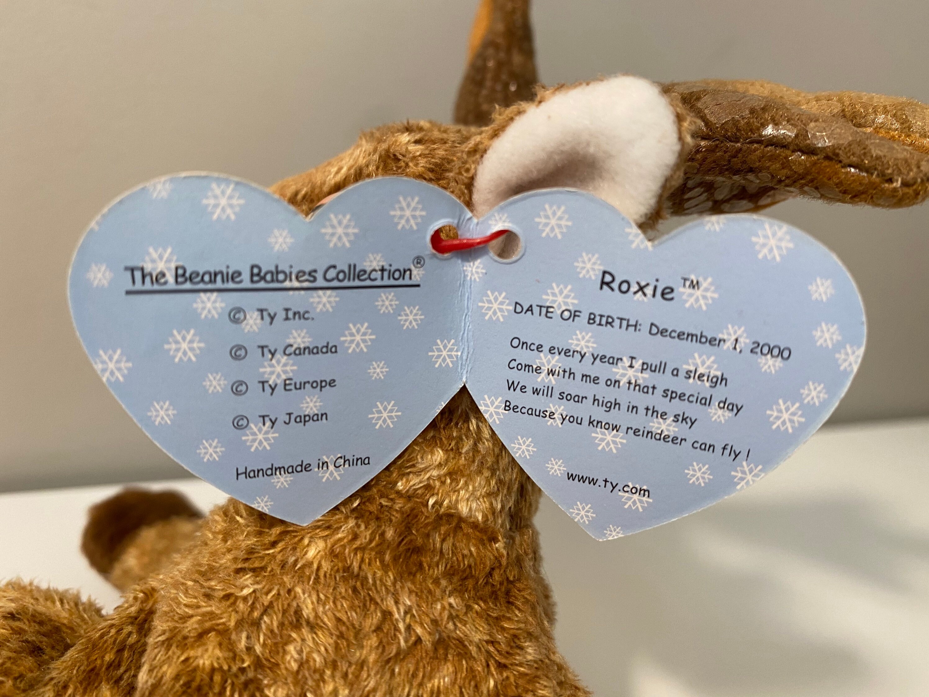 TY Beanie Baby roxie the Christmas Reindeer With a Red or | Etsy
