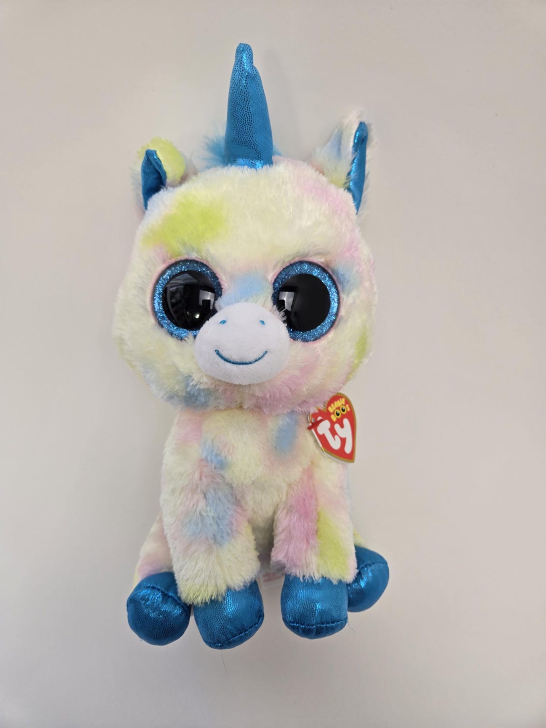 Ty Beanie Boo “blitz” the Multi Coloured Unicorn (larger 9 Inch) - Etsy