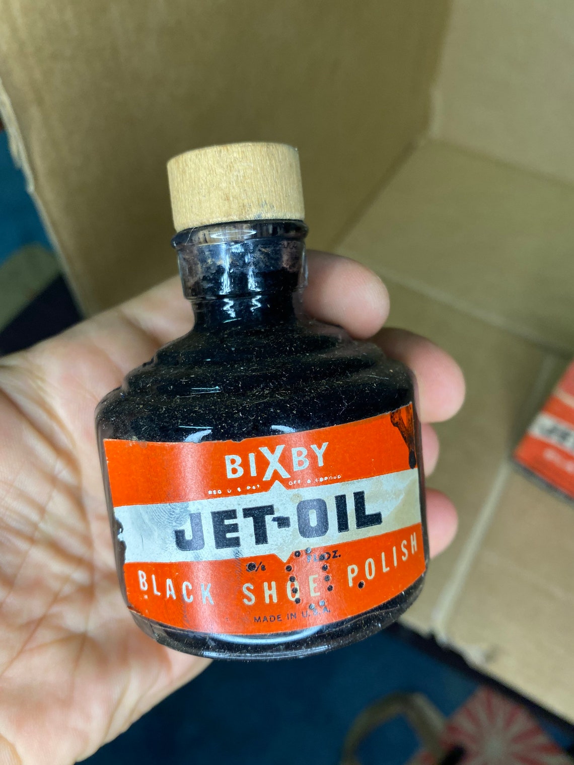Vintage 1940s Bixbys Jet-oil Shoe Polish Bottle Black in | Etsy