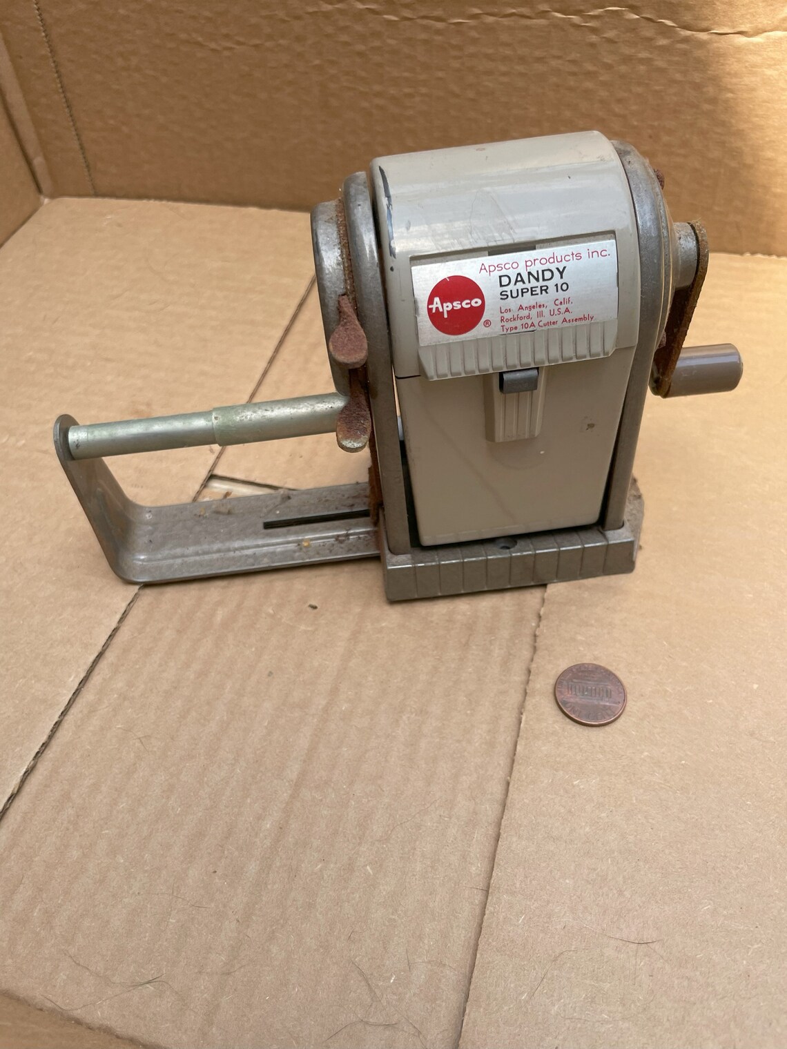 Vintage Apsco Products Inc. Dandy Super 10 Hand Crank Pencil Sharpener ...