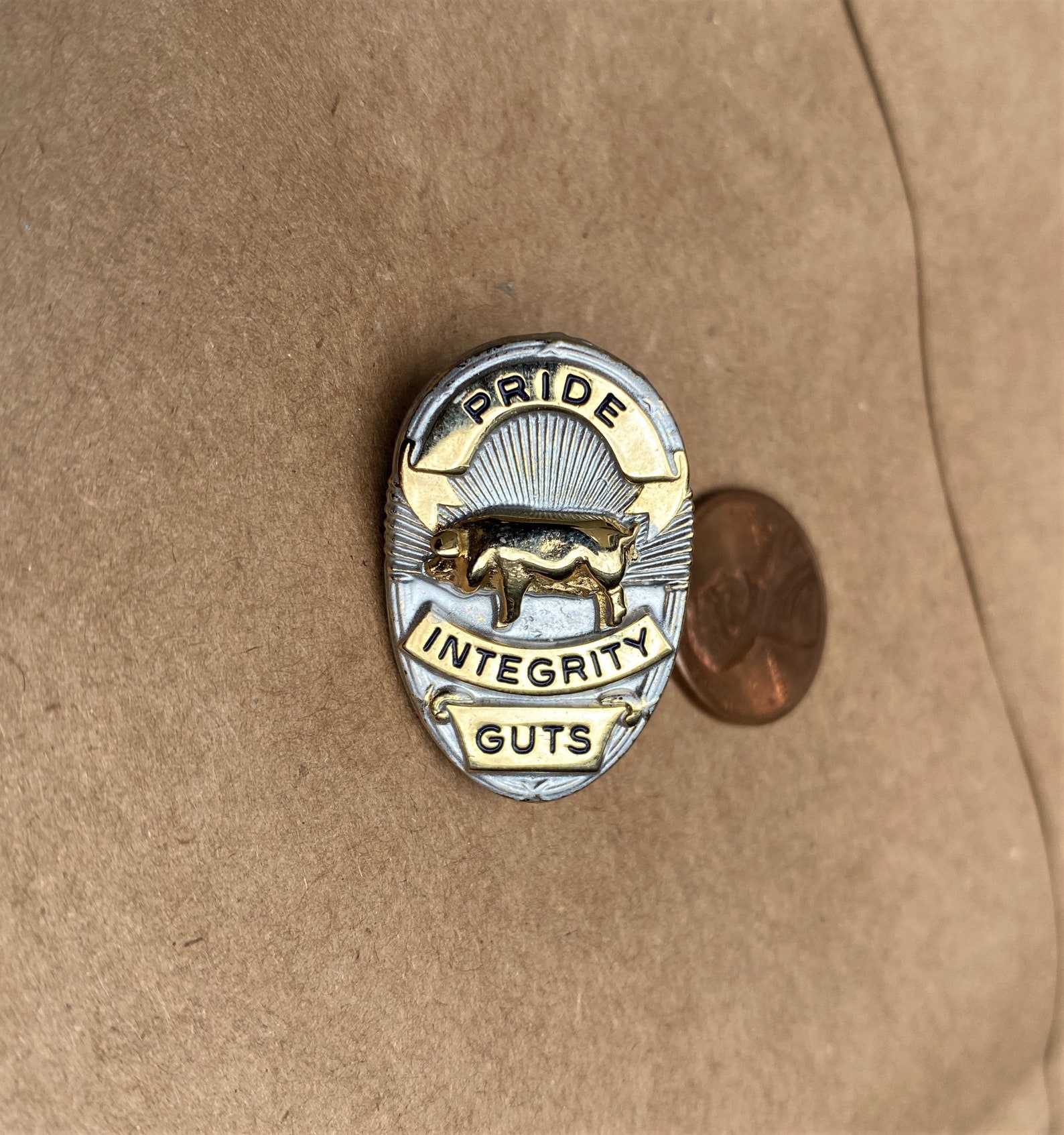 RARE 1970s LAPD P.I.G. Lapel Pin Pride Integrity Guts | Etsy