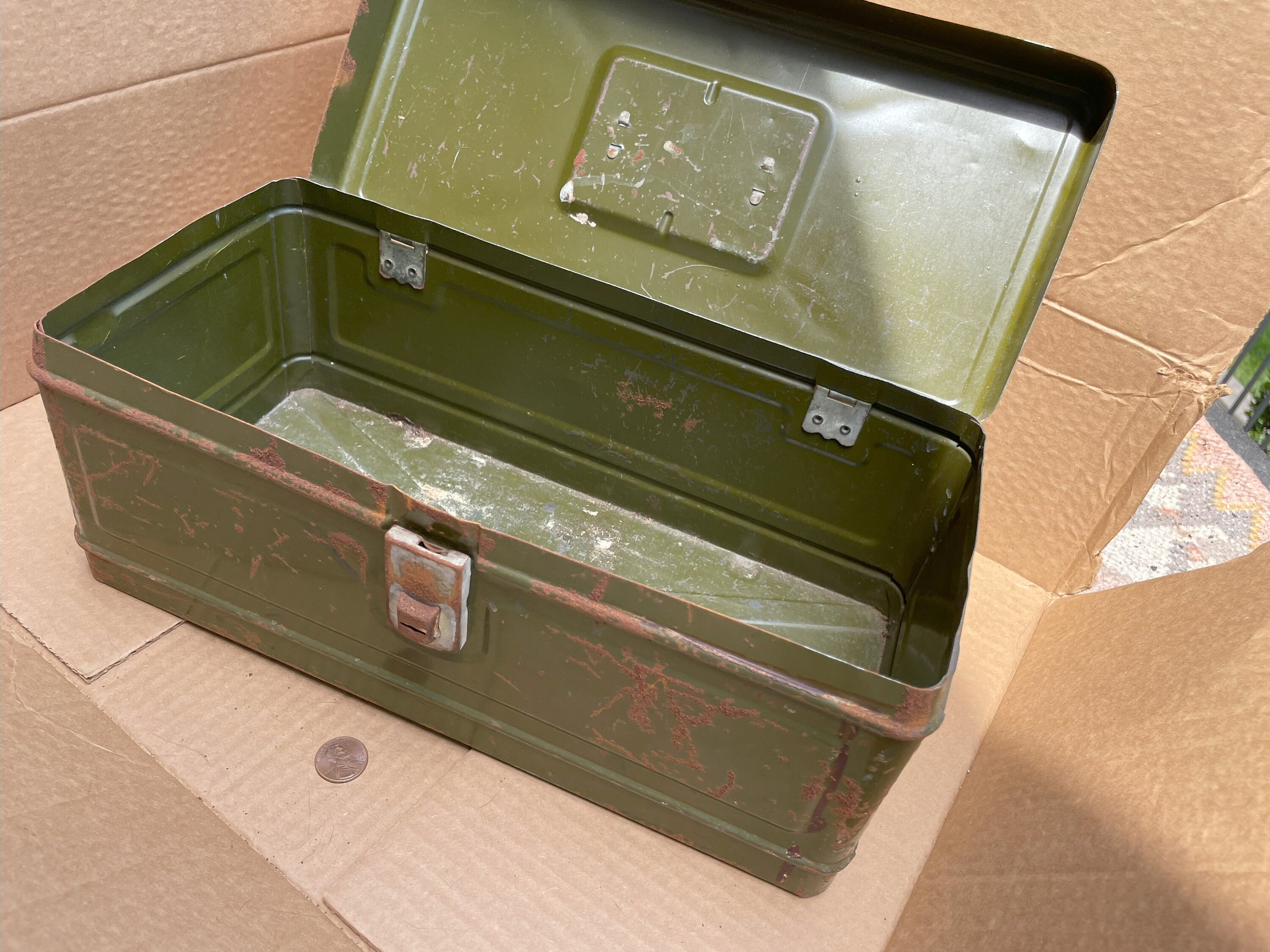 Military Green "climax" Tackle / Tool Box - "hamilton Metal Products Co ...