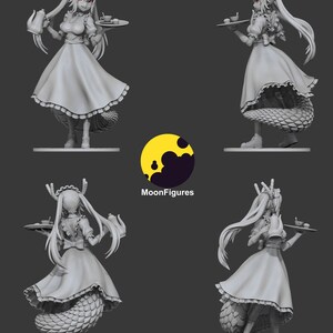 Lizard Maid 3D PRINTED Resin Garagekit unpainted Moonfigures - Etsy