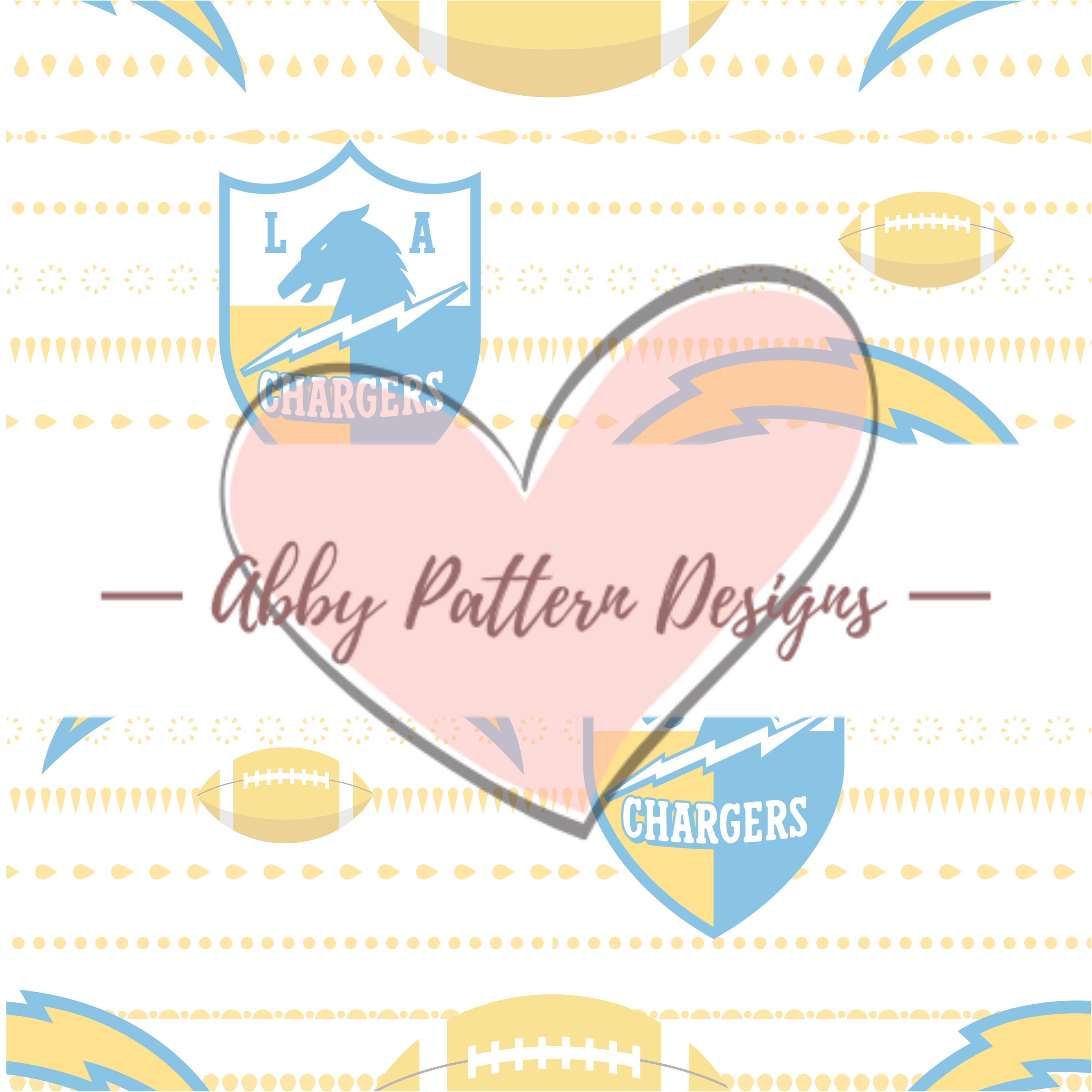 LA Chargers Seamless Pattern File - Etsy
