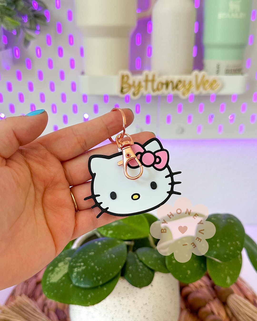 HK Keychain | 3D Printed Kitty Keychain | Cute Sanrio Key Charm ...