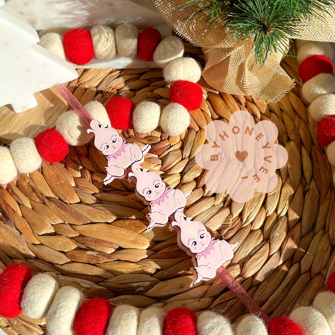 Christmas Pink Baby Grinch 3D Straw Topper Inspired Stanley - Etsy