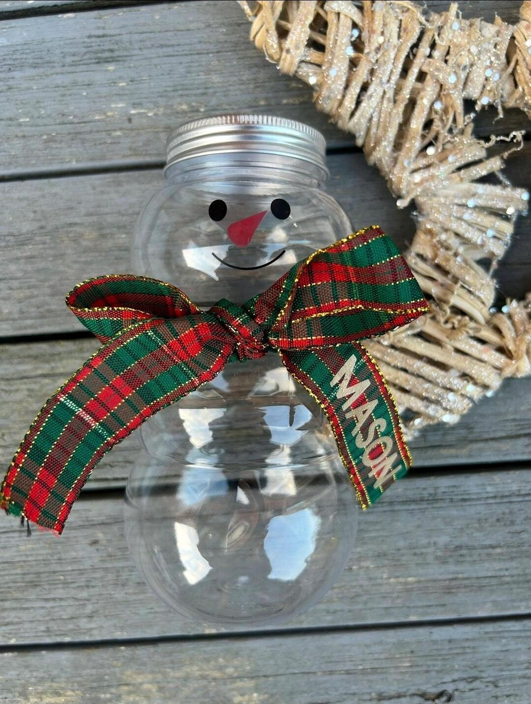 Personalised Fillable Snowman Sweet Jar Container for Kids : Christmas ...