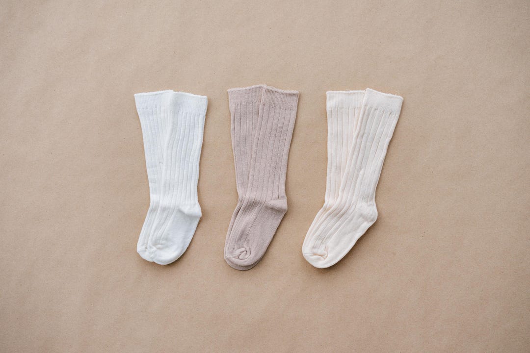 Newborn Socks. Cotton Baby High Knee Socks. Gender Neutral Baby Socks ...
