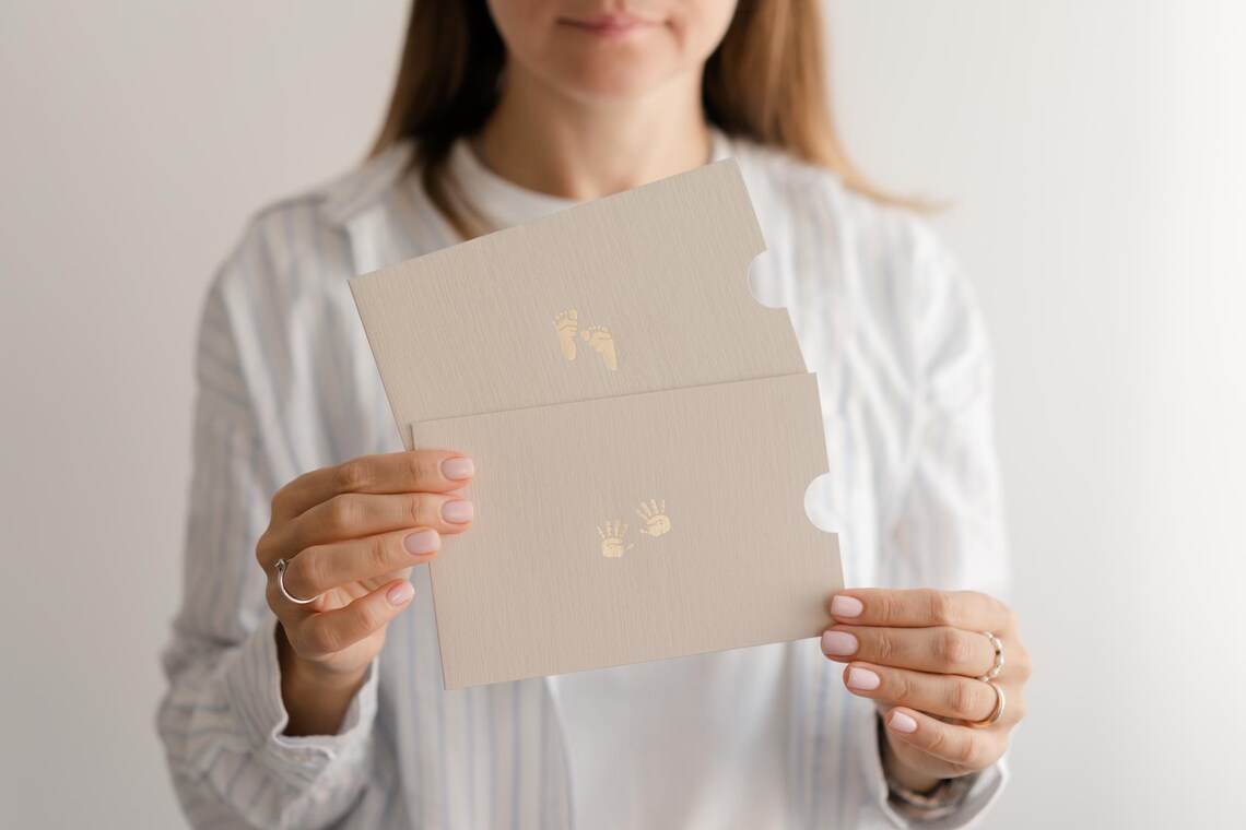 Baby Handprint & Footprint Envelope - Expecting Mom Gift Idea, Baby ...