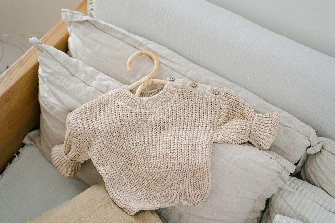 Neugeborenen Strick Outfit - Baby Pullover Oversized und Chunky 0-3 ...