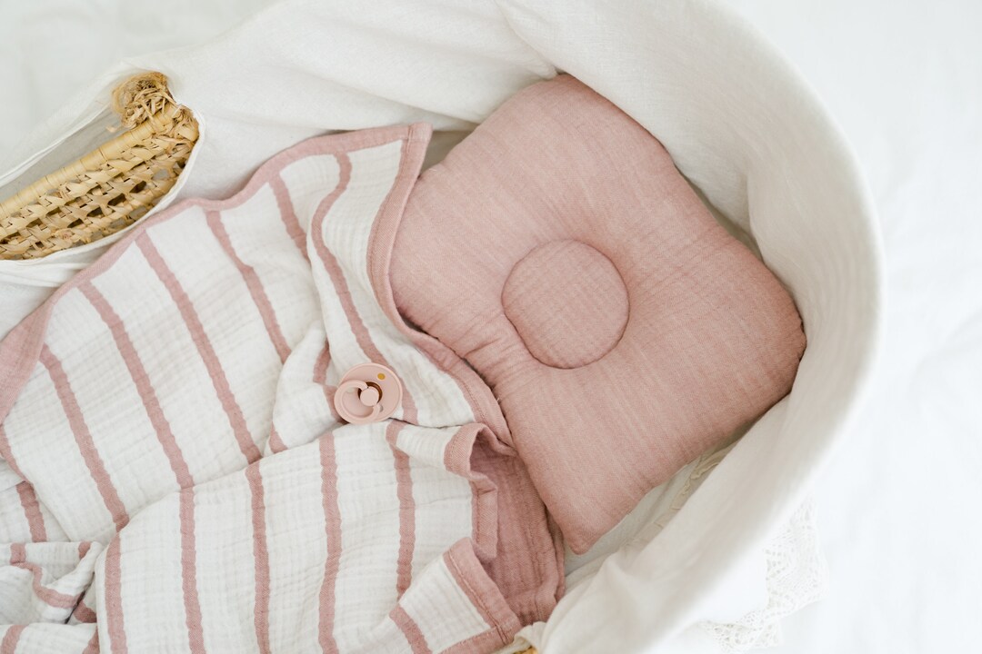 Newborn Baby Muslin Pillow. Baby Shower Gift, Congratulations Pregnancy ...