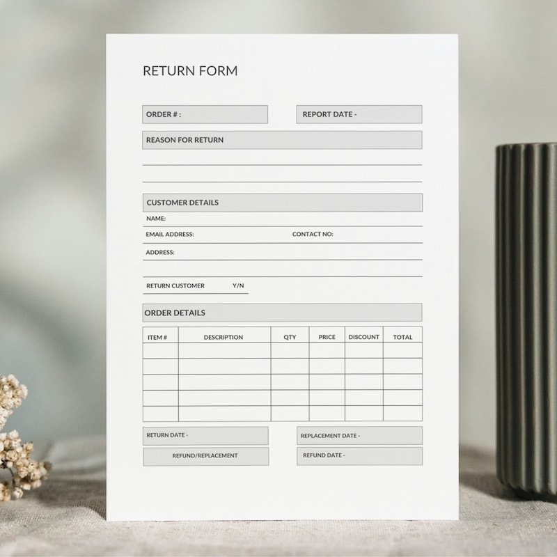 Returns Form - Etsy Australia