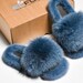 Women's Sliders Low-sole Sliders Polar Fox Fur Sliders Natural Mink Fur ...