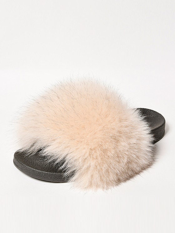 Women's Sliders Low-sole Sliders Pearl Sliders Polar Fox Fur Sliders ...