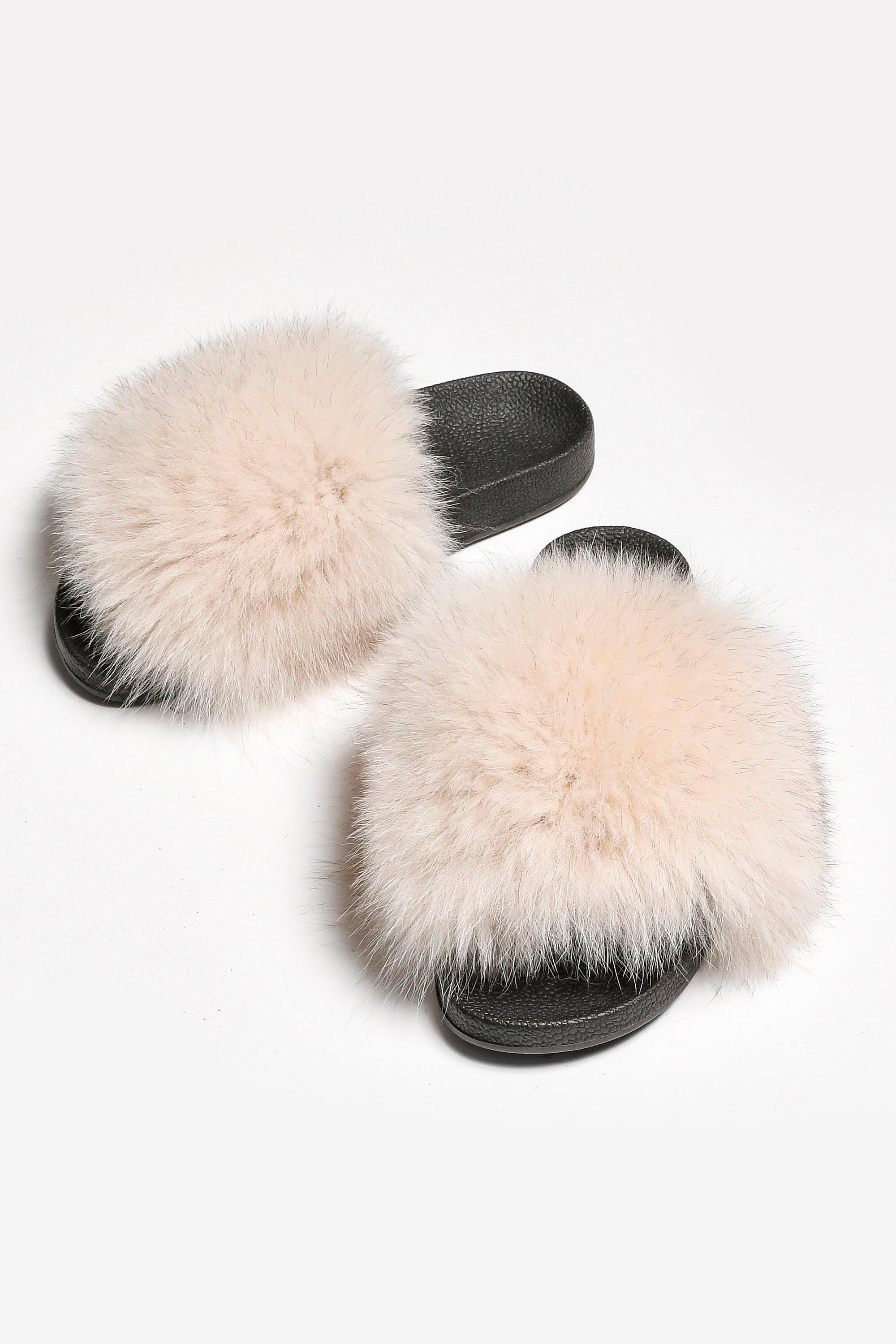 Women's Sliders Low-sole Sliders Pearl Sliders Polar Fox Fur Sliders ...