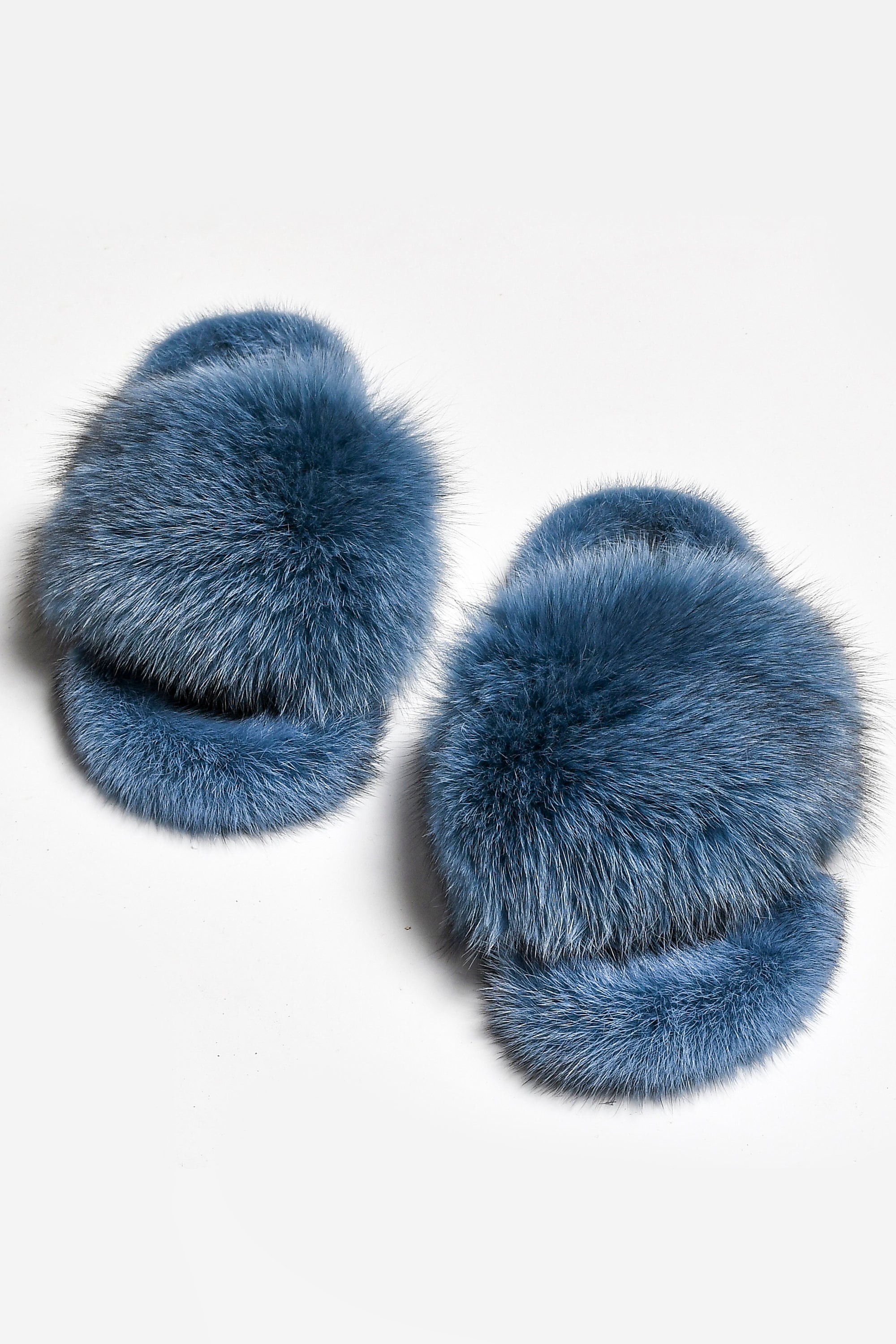 Women's Sliders Low-sole Sliders Polar Fox Fur Sliders Natural Mink Fur ...