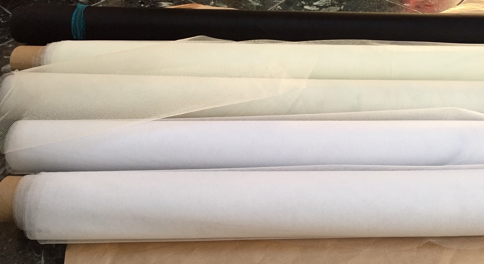 Heavy Netting, Black, Ivory, White, Siri Fabric; Cut per Yards Ordered ...