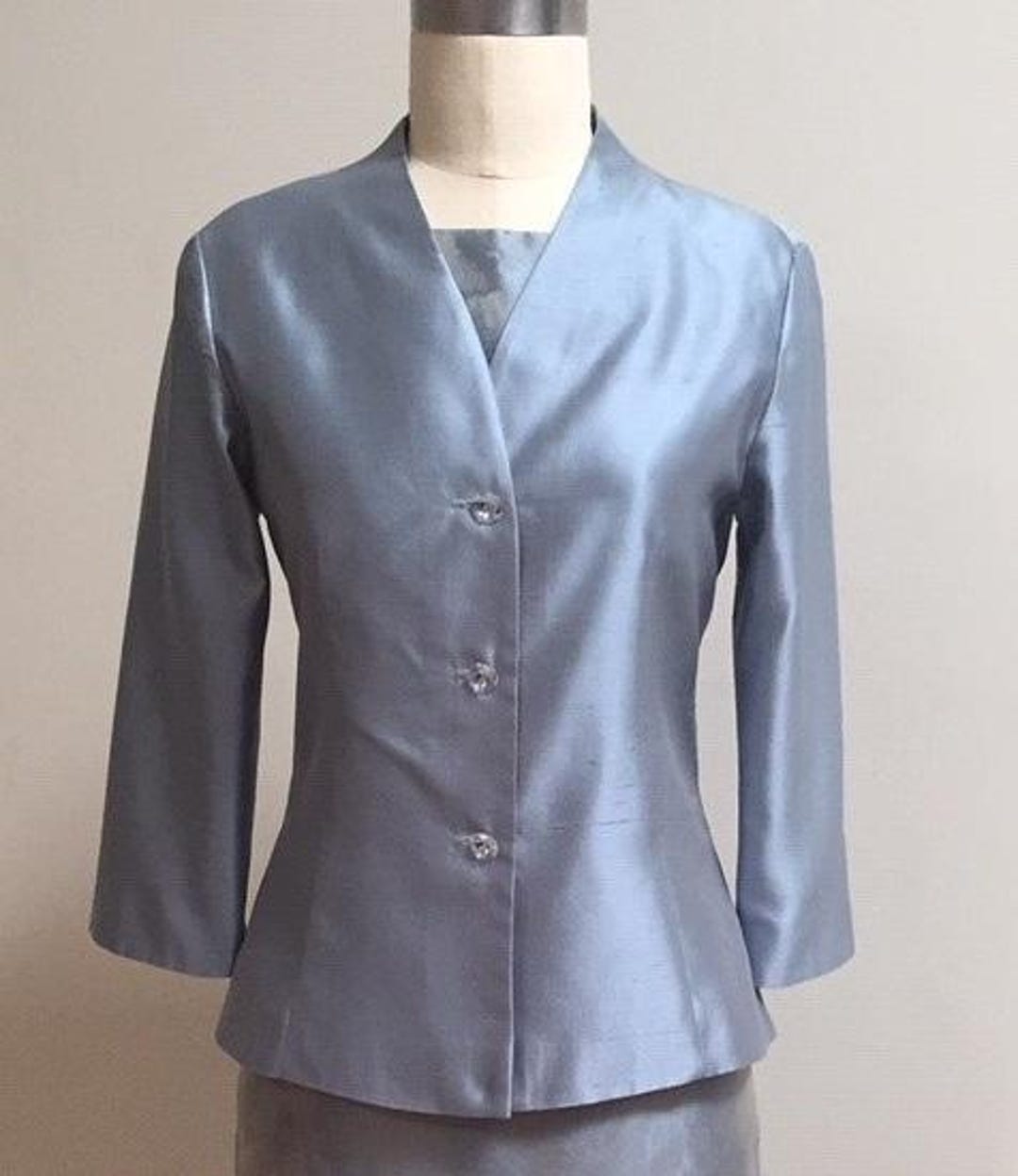 Blue Jacket for Special Occasion, Blue Silk Jacket, Classic Jacket ...