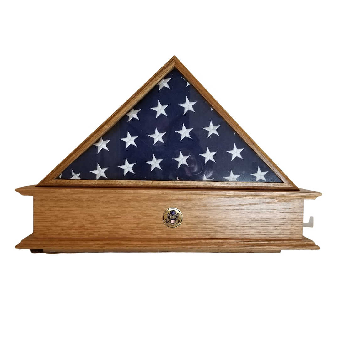 Oak Flag Case Urn Urn With a Natural Satin Finish - Etsy