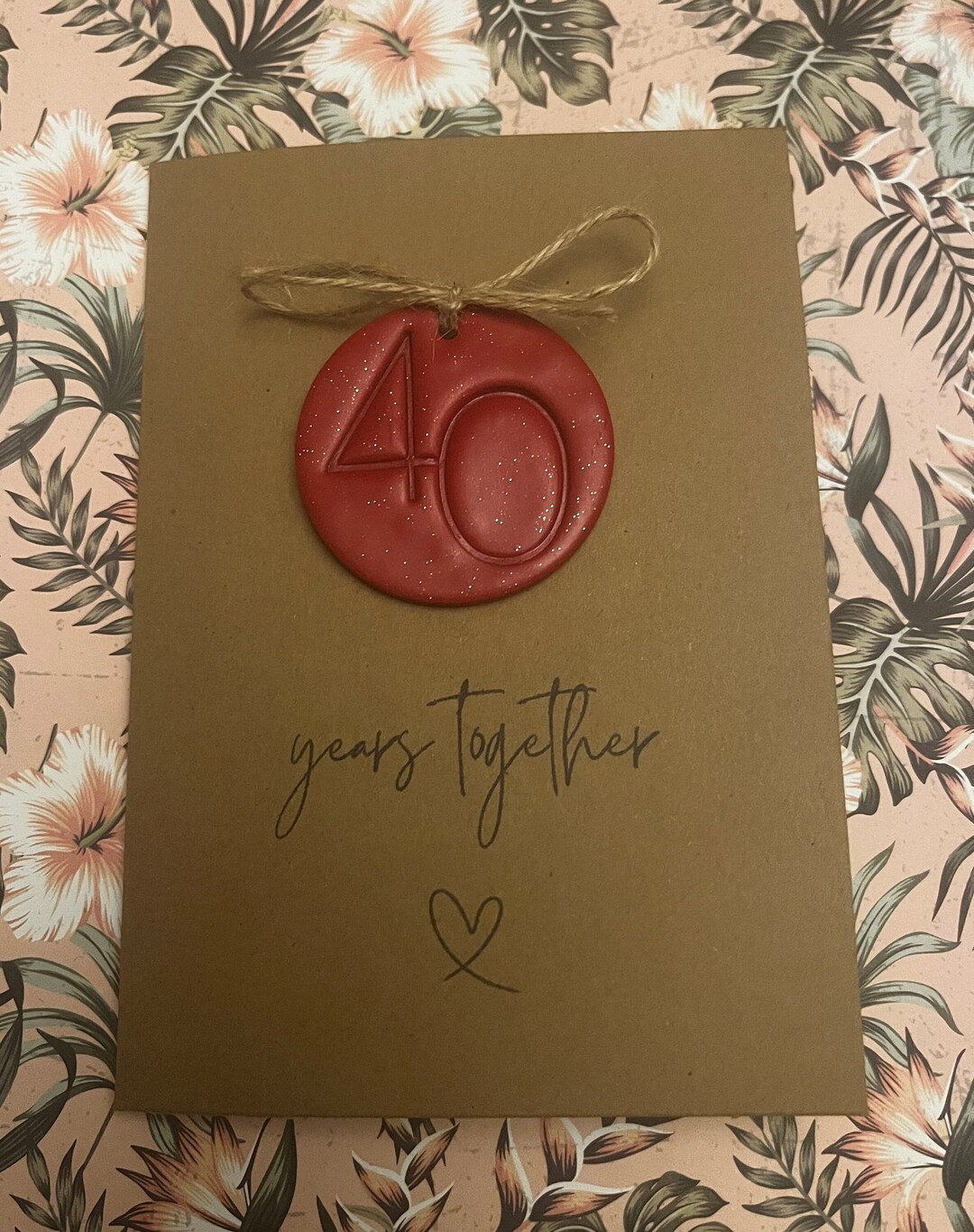 Polymer Clay - 40 - Years Together - Ruby Anniversary - A6 Blank Card ...