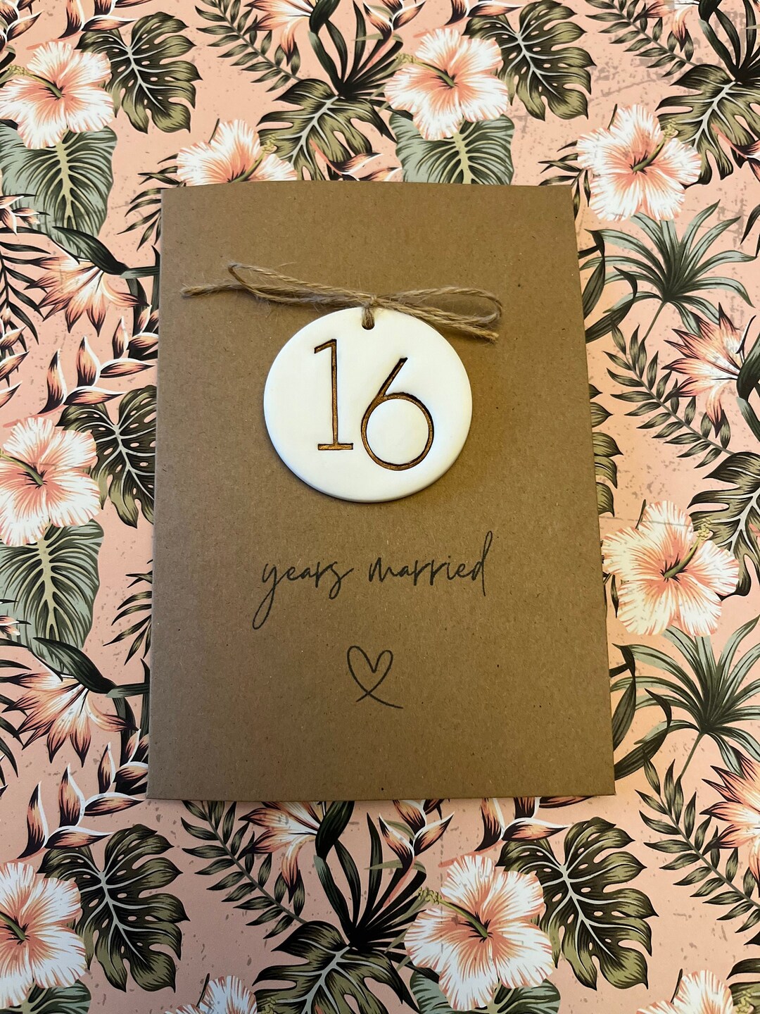 Polymer Clay - 16 - Years Together - Wax Anniversary - A6 Blank Card ...