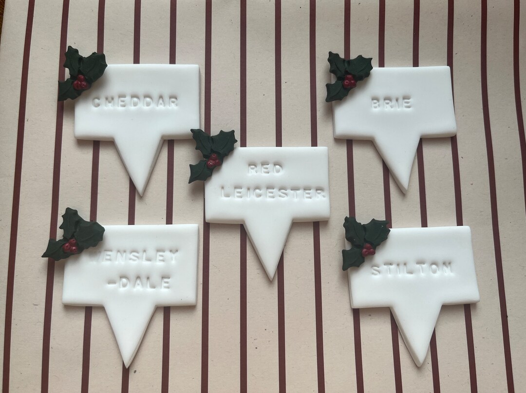 5 X Cheese Board Markers Christmas Polymer Clay Handmade - Etsy