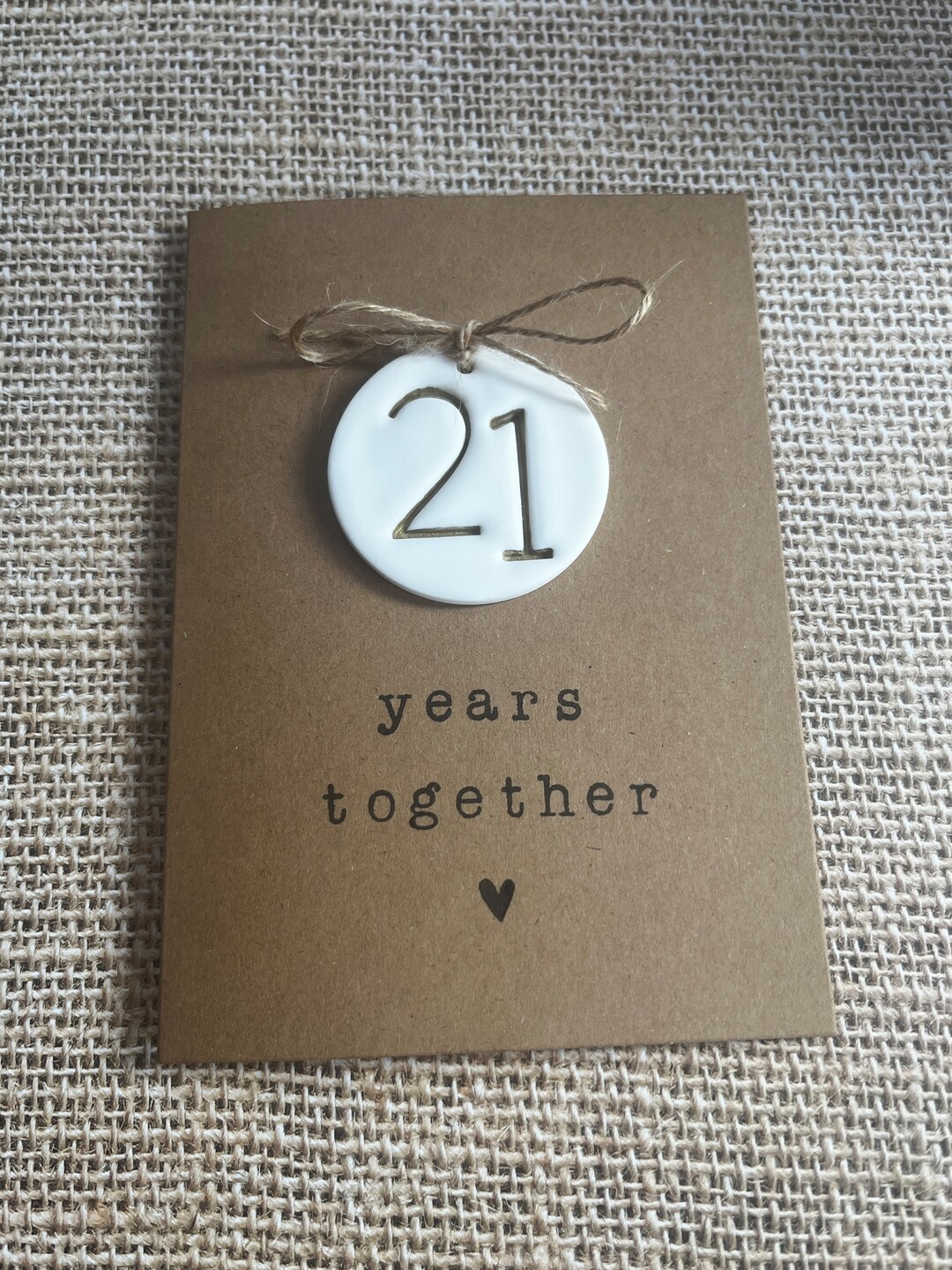 21 Years Together Brass Happy Anniversary A6 Blank - Etsy