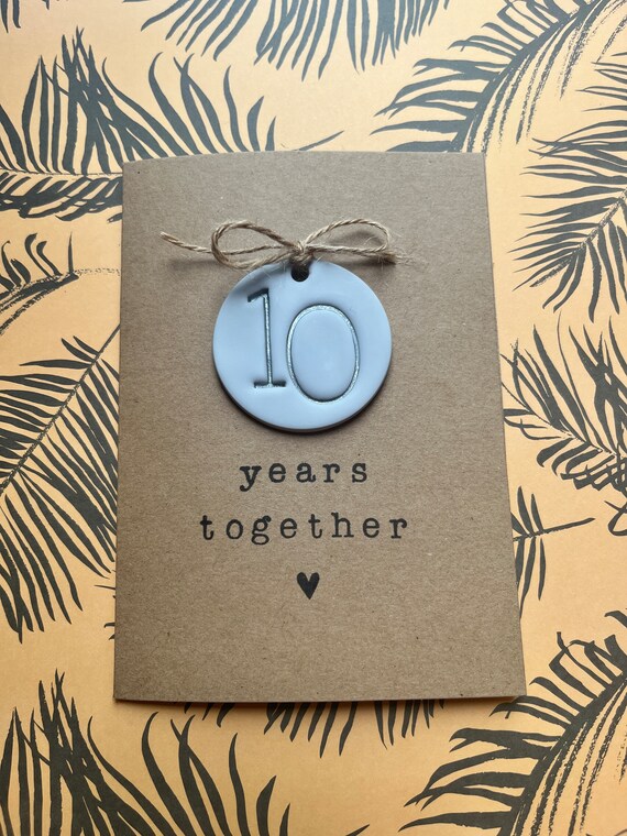 10 Years Together Tin Happy Anniversary A6 Blank Card - Etsy UK