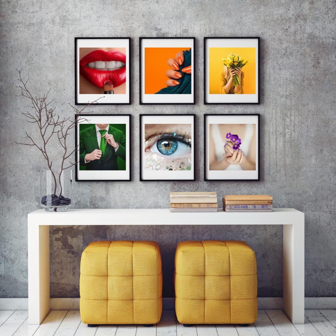Rainbow Color Portrait Gallery Set|6 Printable Digital Art Posters ...