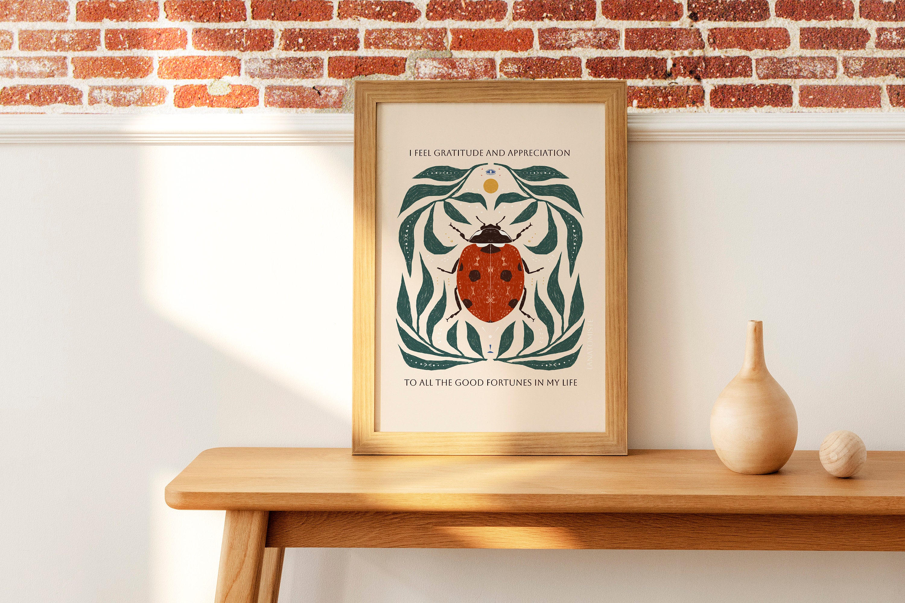 Ladybug Spirit Animal Printable Art Ladybug Wall Decor Insect Instant ...