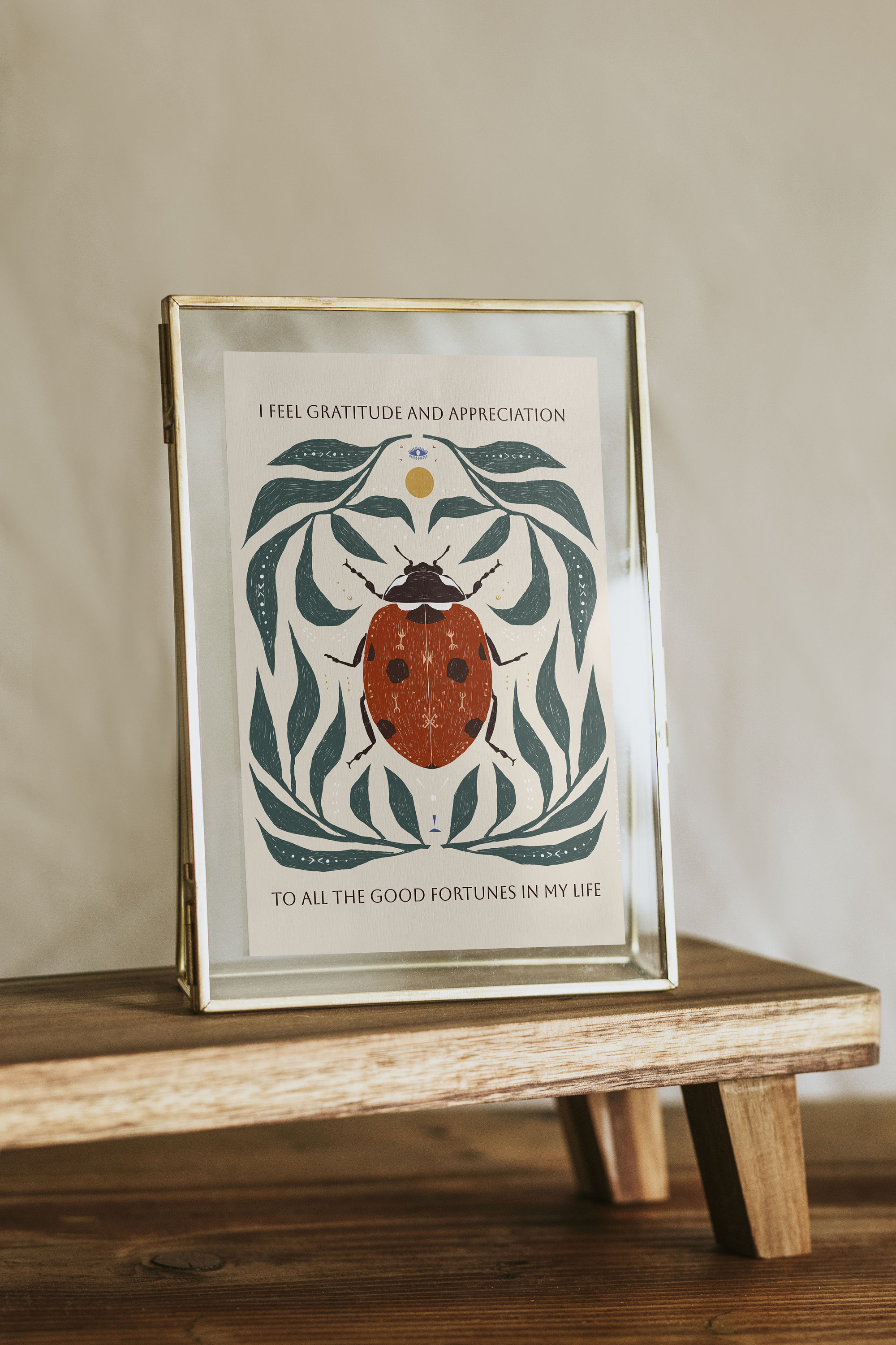 Ladybug Spirit Animal Printable Art Ladybug Wall Decor Insect Instant ...