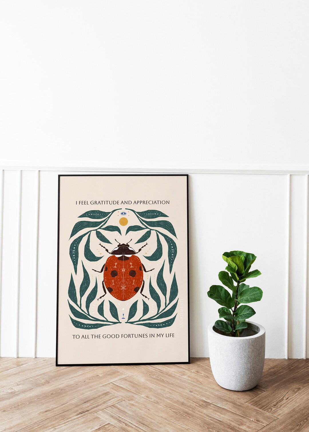 Ladybug Spirit Animal Printable Art Ladybug Wall Decor Insect Instant ...