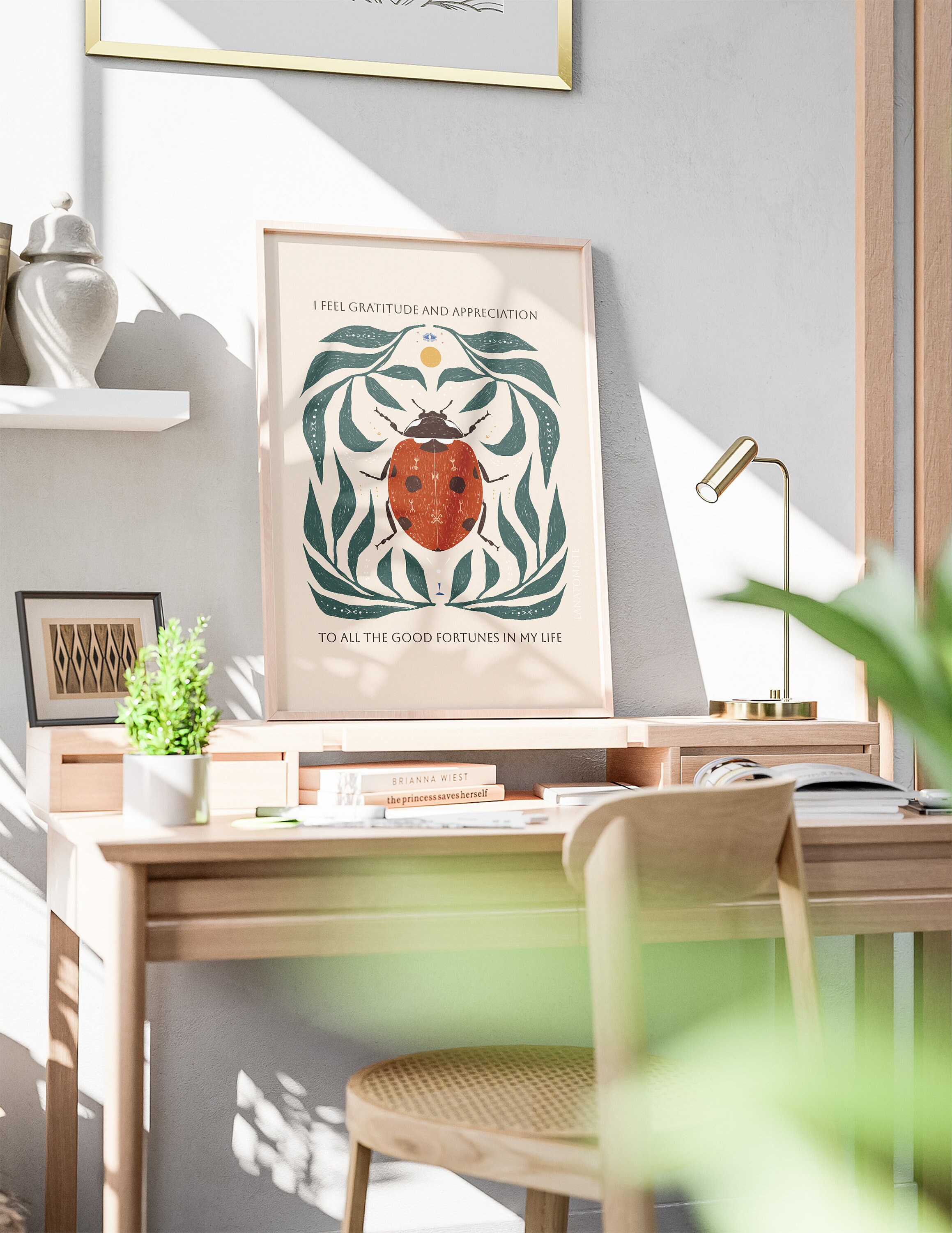 Ladybug Spirit Animal Printable Art Ladybug Wall Decor Insect Instant ...