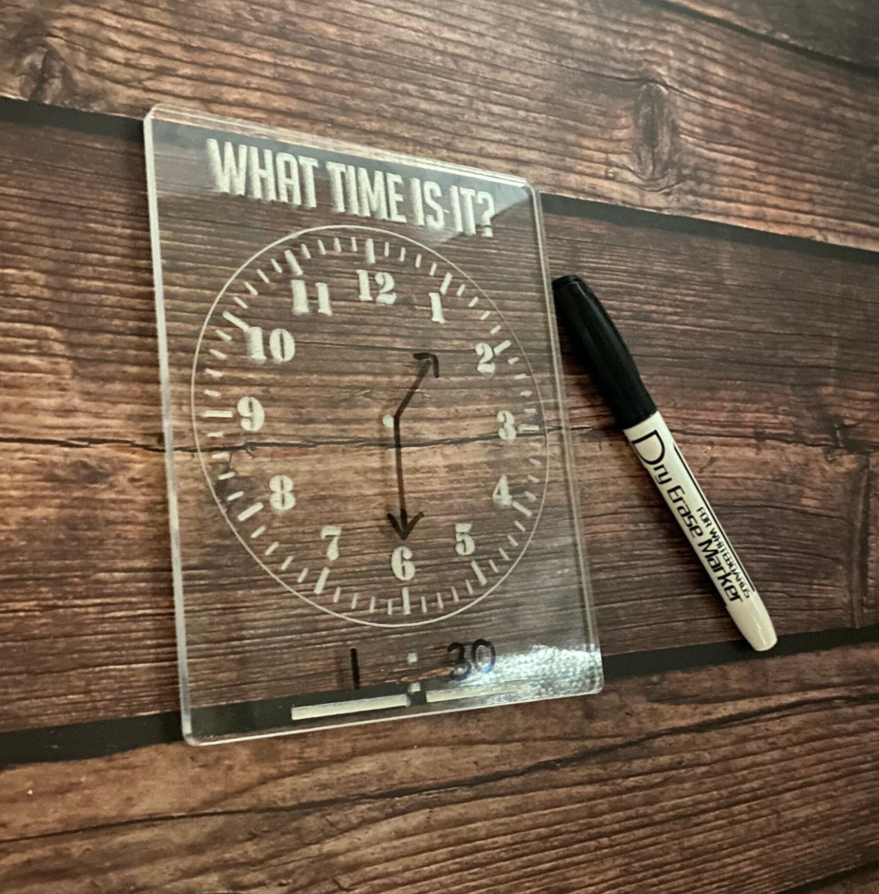 Acrylic Learn to Tell Time Dry Erase Board - Etsy