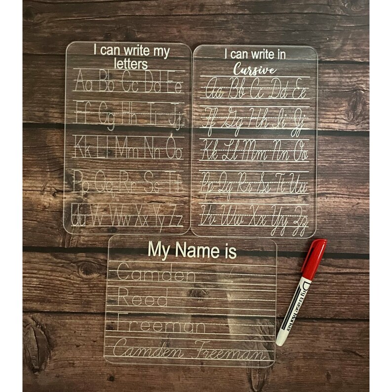 Acrylic Cursive Tracing Board | Learning Activity | Dry Erase Activity ...