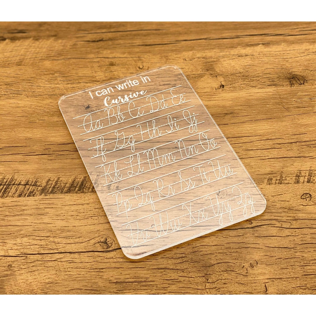 Acrylic Cursive Tracing Board | Learning Activity | Dry Erase Activity ...