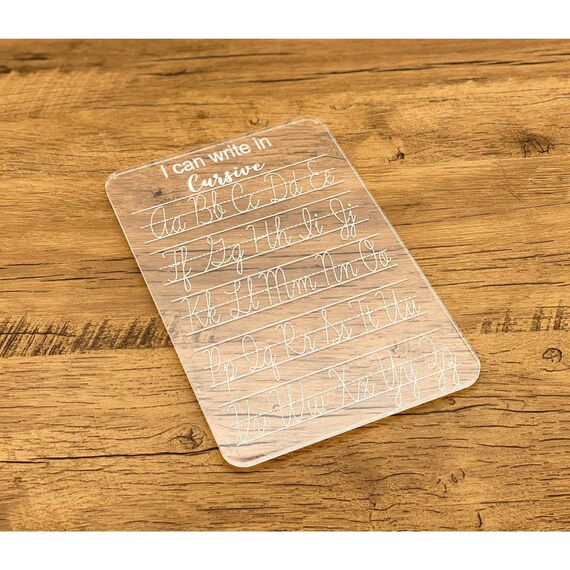 Acrylic Cursive Tracing Board Learning Activity Dry Erase - Etsy