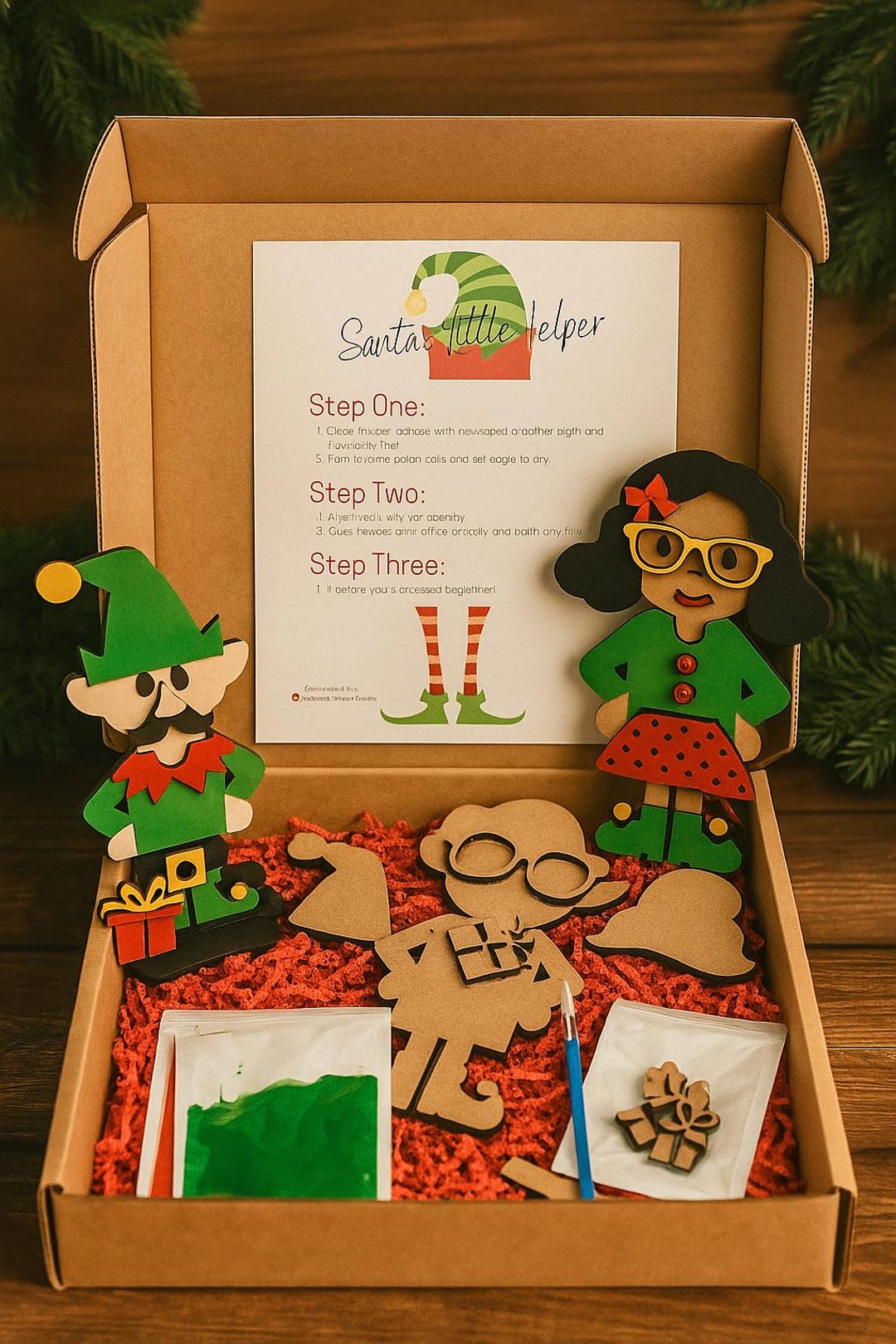 DIY “santa’s Little Helper” Elf Paint Kit – Christmas Elf Craft Set for ...
