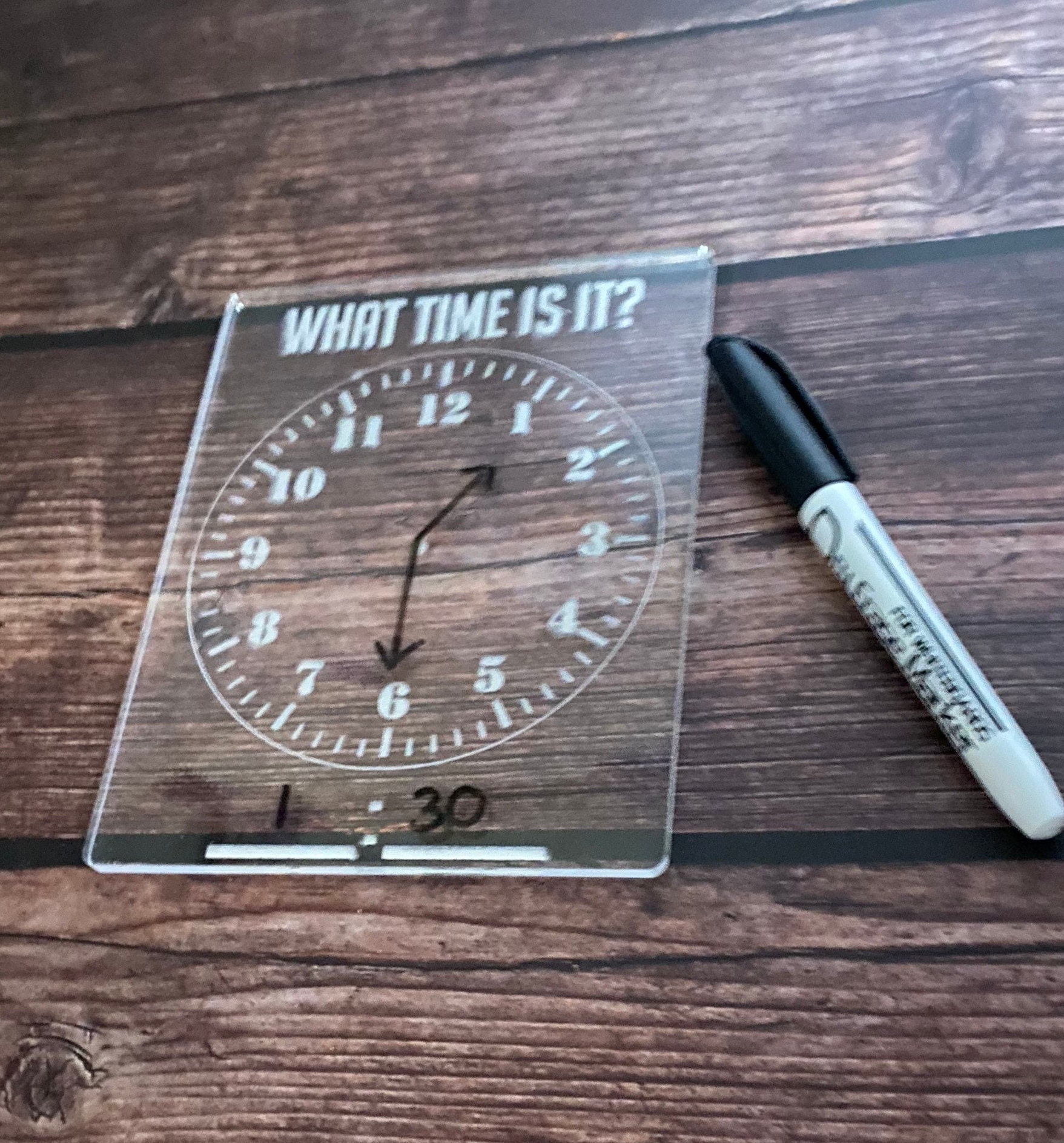 Acrylic Learn to Tell Time Dry Erase Board - Etsy