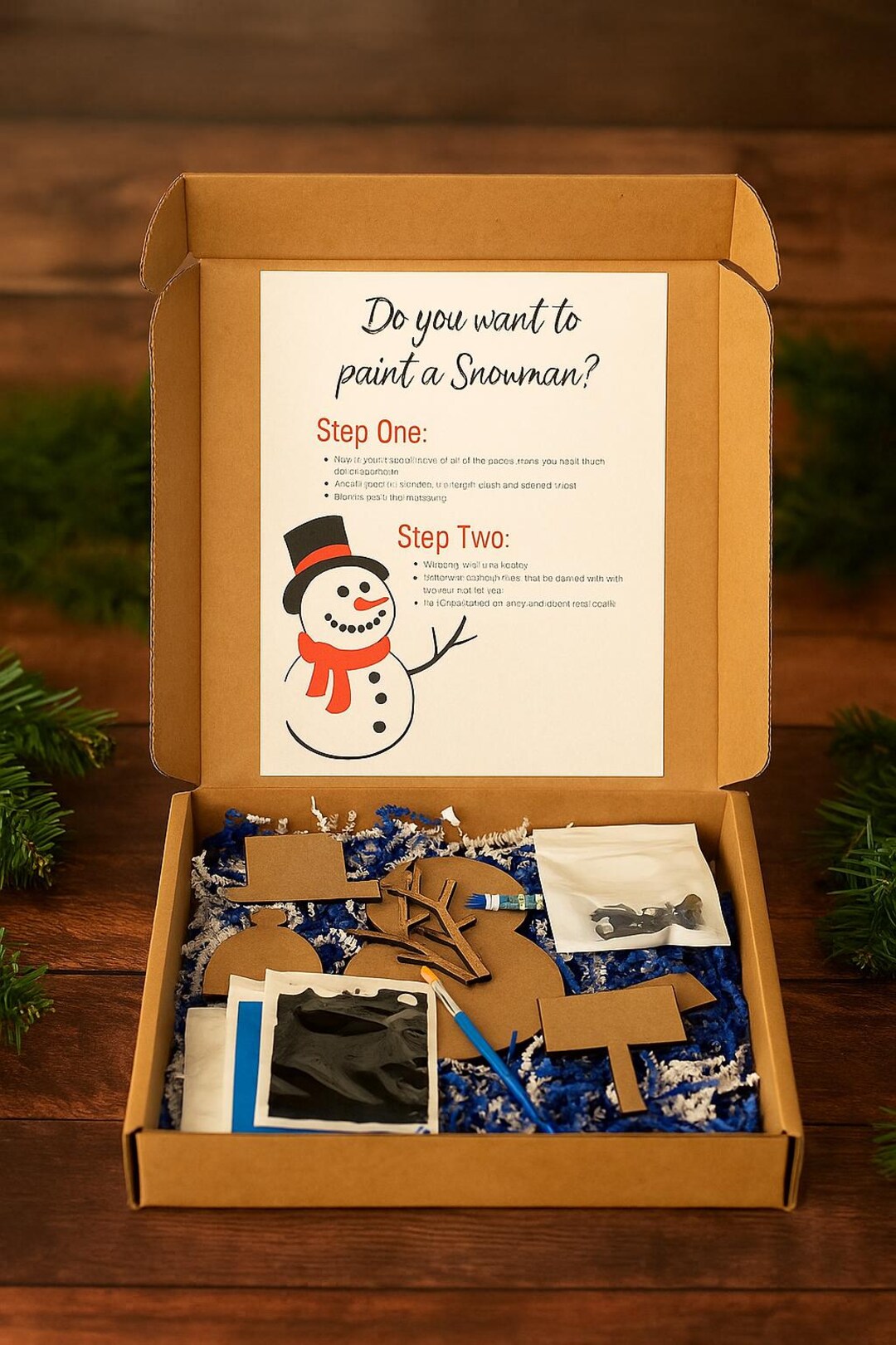 DIY Snowman Paint Kit | Wooden Christmas Craft Box for Kids & Families ...