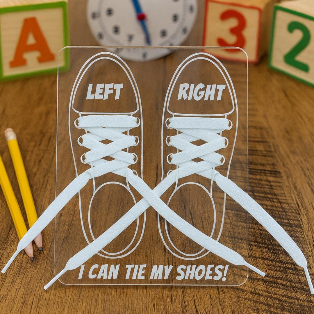 Acrylic “I Can Tie My Shoes!” Dry Erase Learning Board | Shoe Tying ...